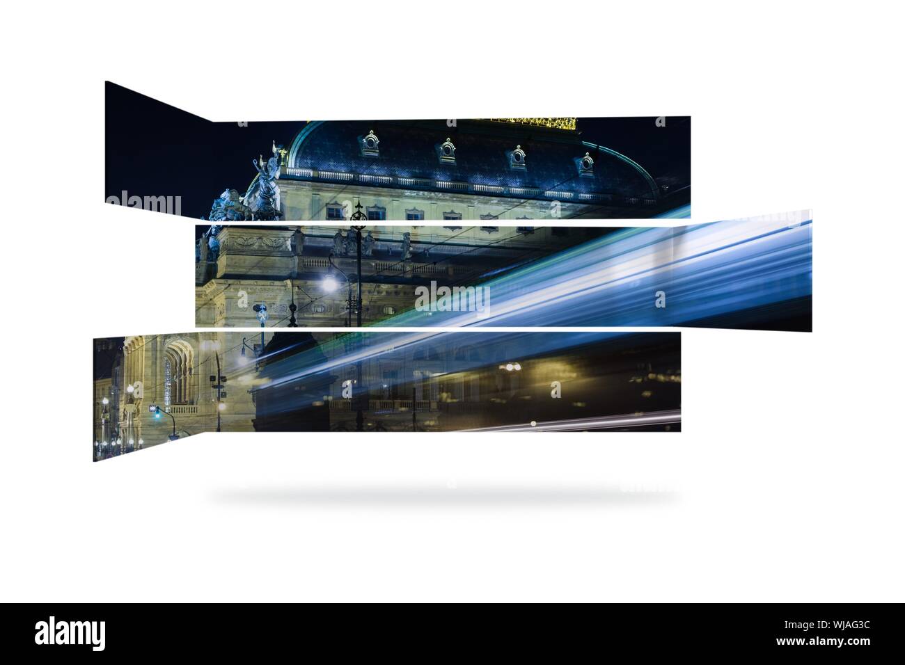 Architecture with light beam on abstract screen Stock Photo - Alamy