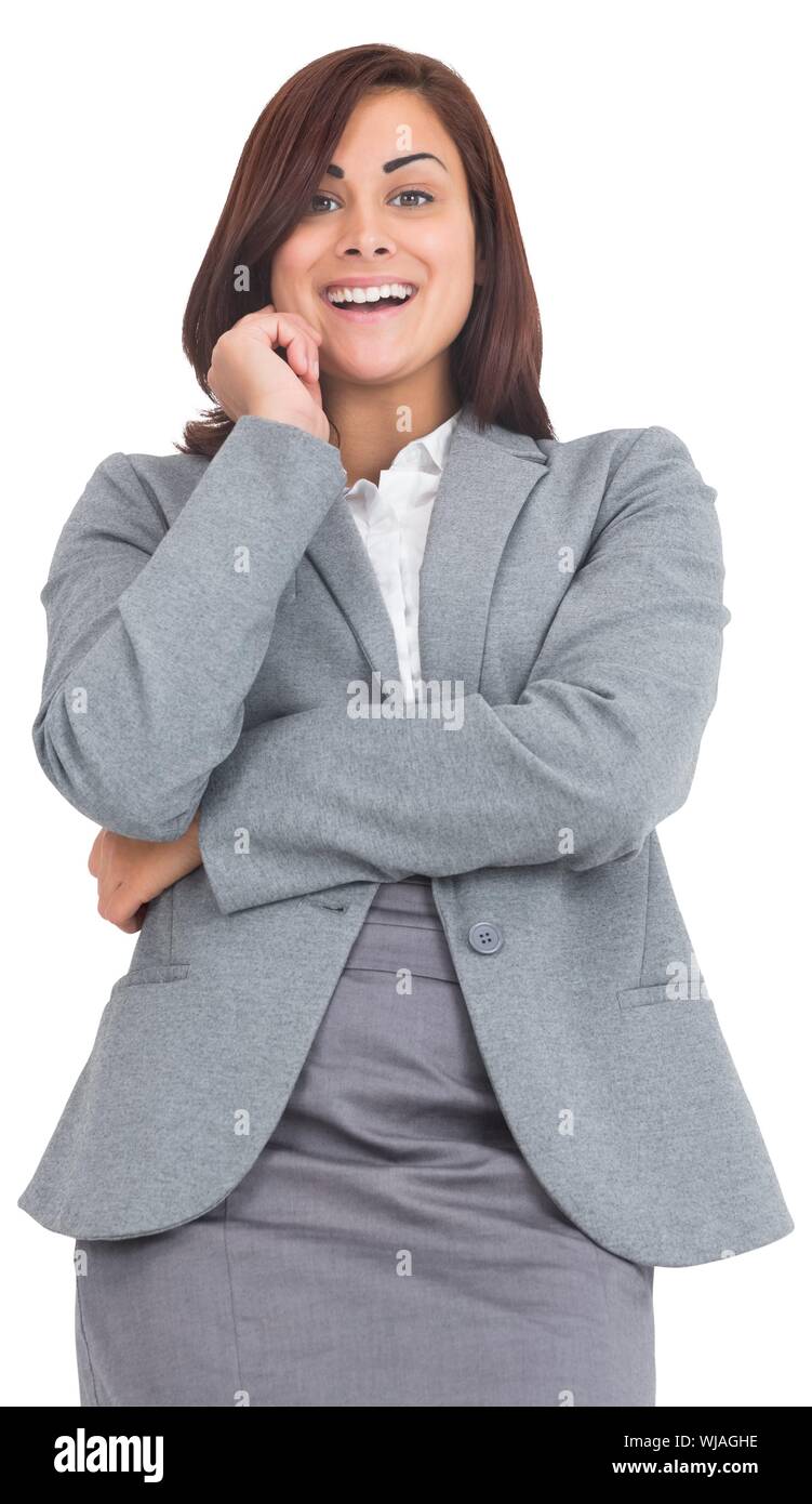 Smiling thoughtful woman businesswoman hi-res stock photography and ...