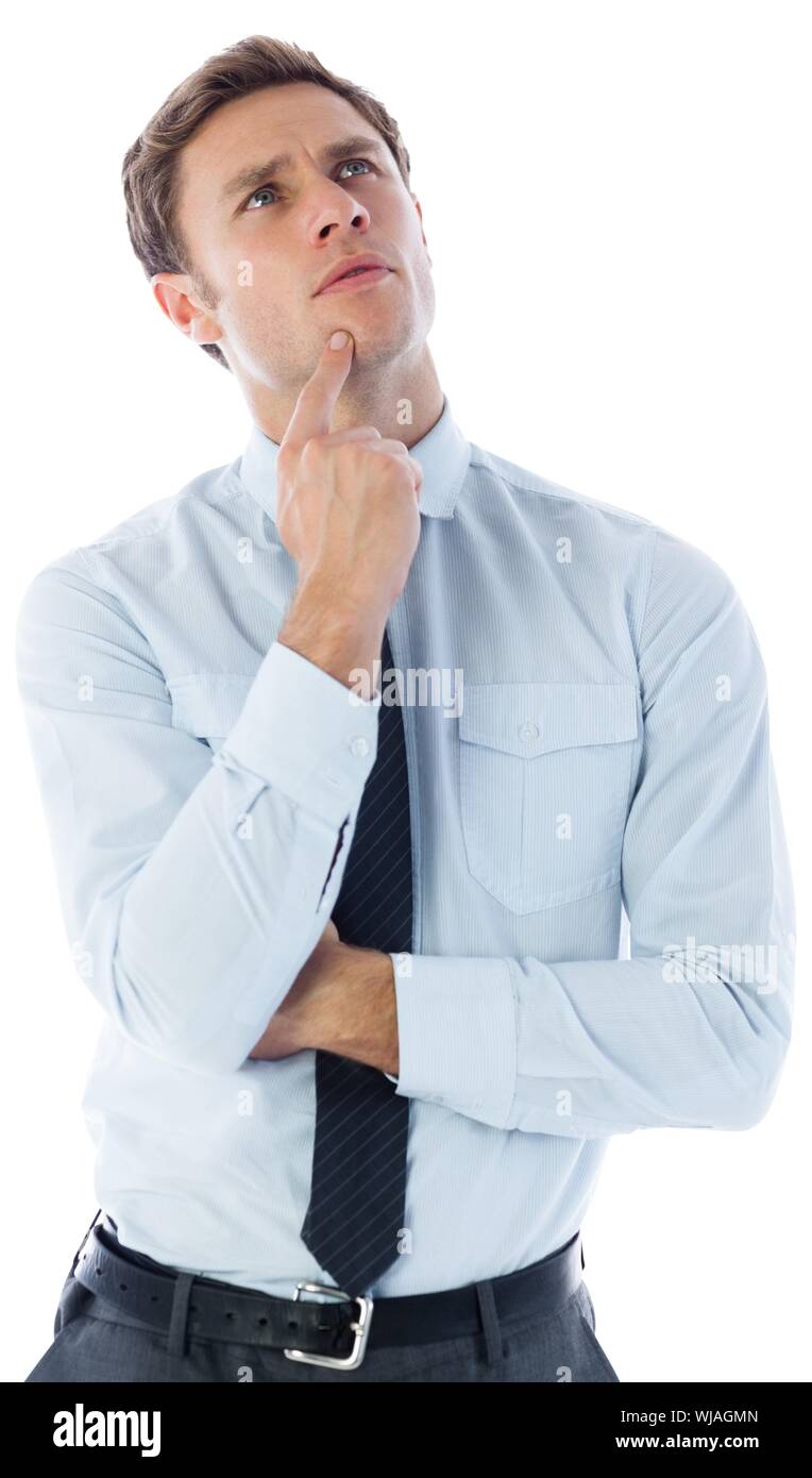 Finger on chin hi-res stock photography and images - Alamy