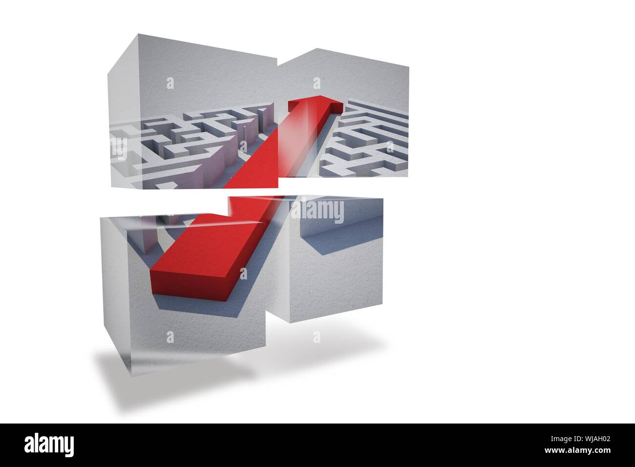 Arrow through maze on hi-res stock photography and images - Alamy