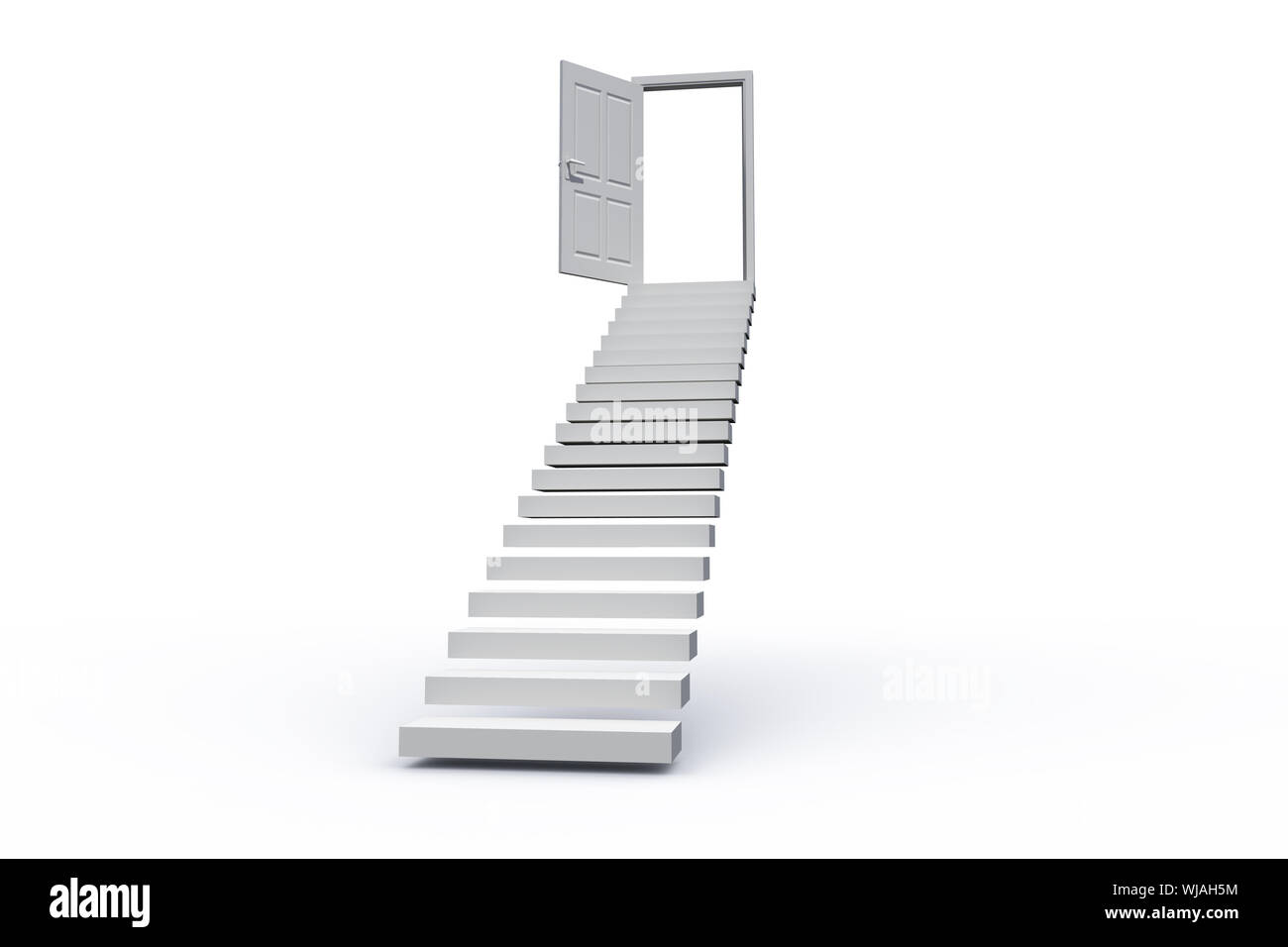 White steps leading to open door Stock Photo - Alamy