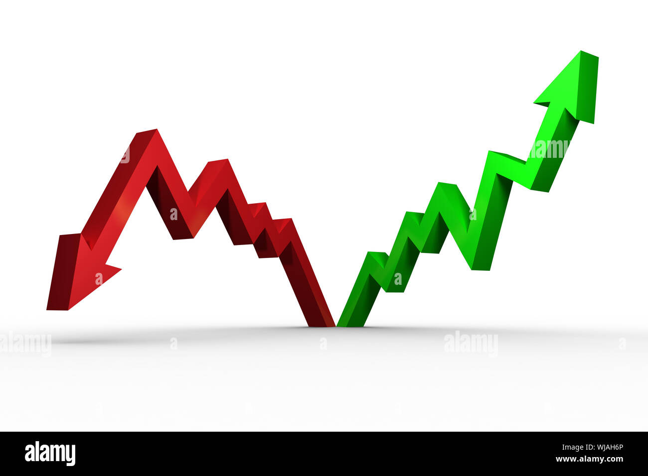 Green up arrow red down Cut Out Stock Images & Pictures - Alamy