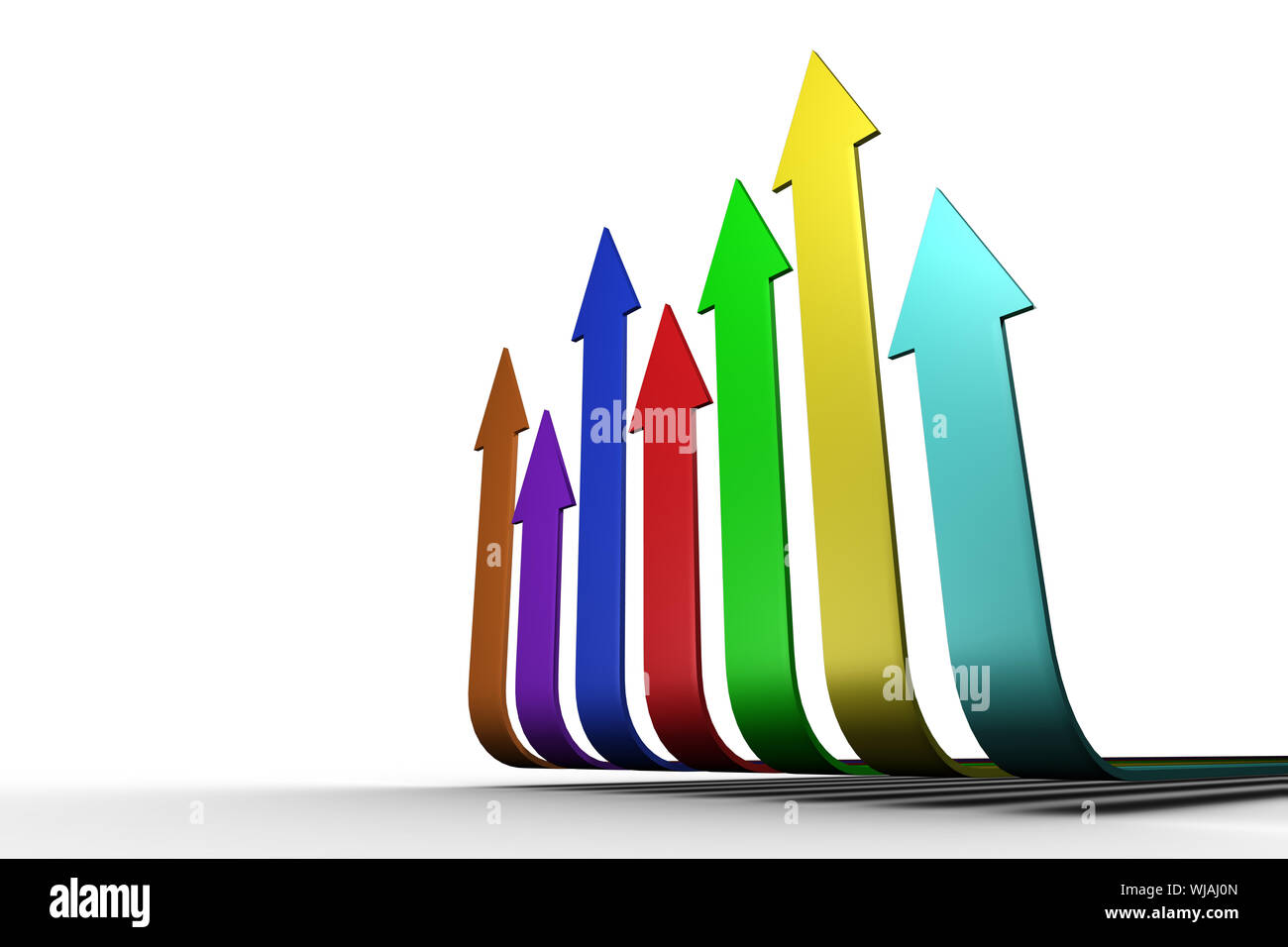 Colourful arrows pointing up Stock Photo - Alamy