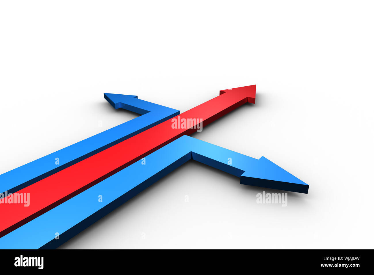 Red and blue arrows pointing Stock Photo - Alamy