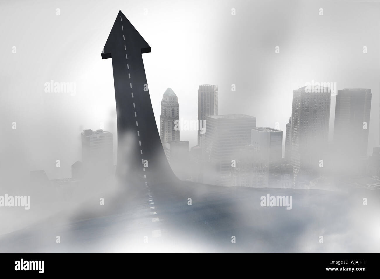 Road turning into arrow Stock Photo - Alamy