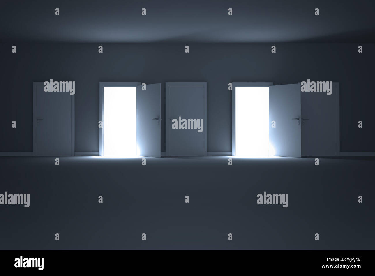 Doors opening revealing light Stock Photo - Alamy
