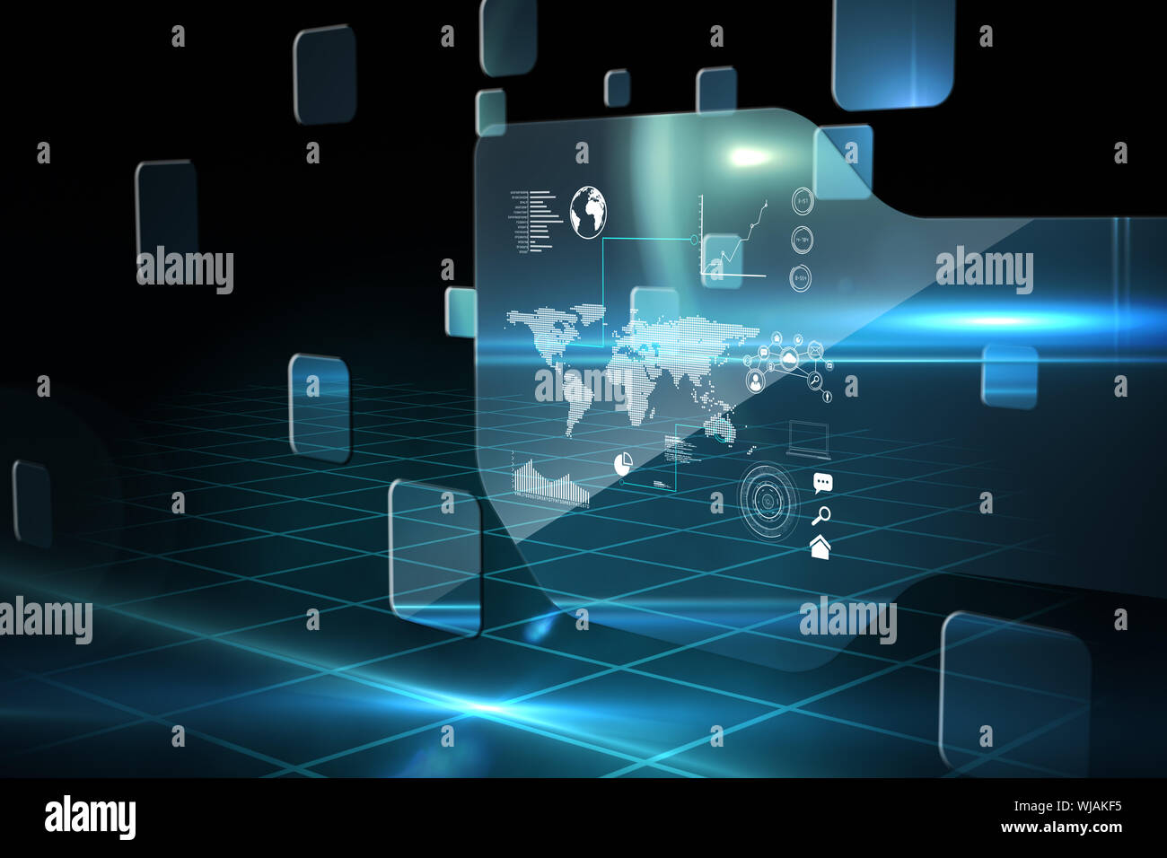 World map digital interface hi-res stock photography and images - Alamy