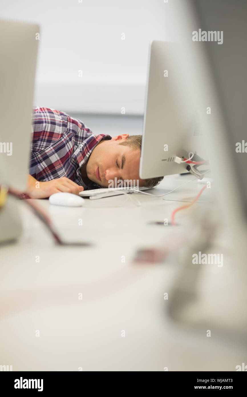 Male student sleeping desk in hi-res stock photography and images - Alamy