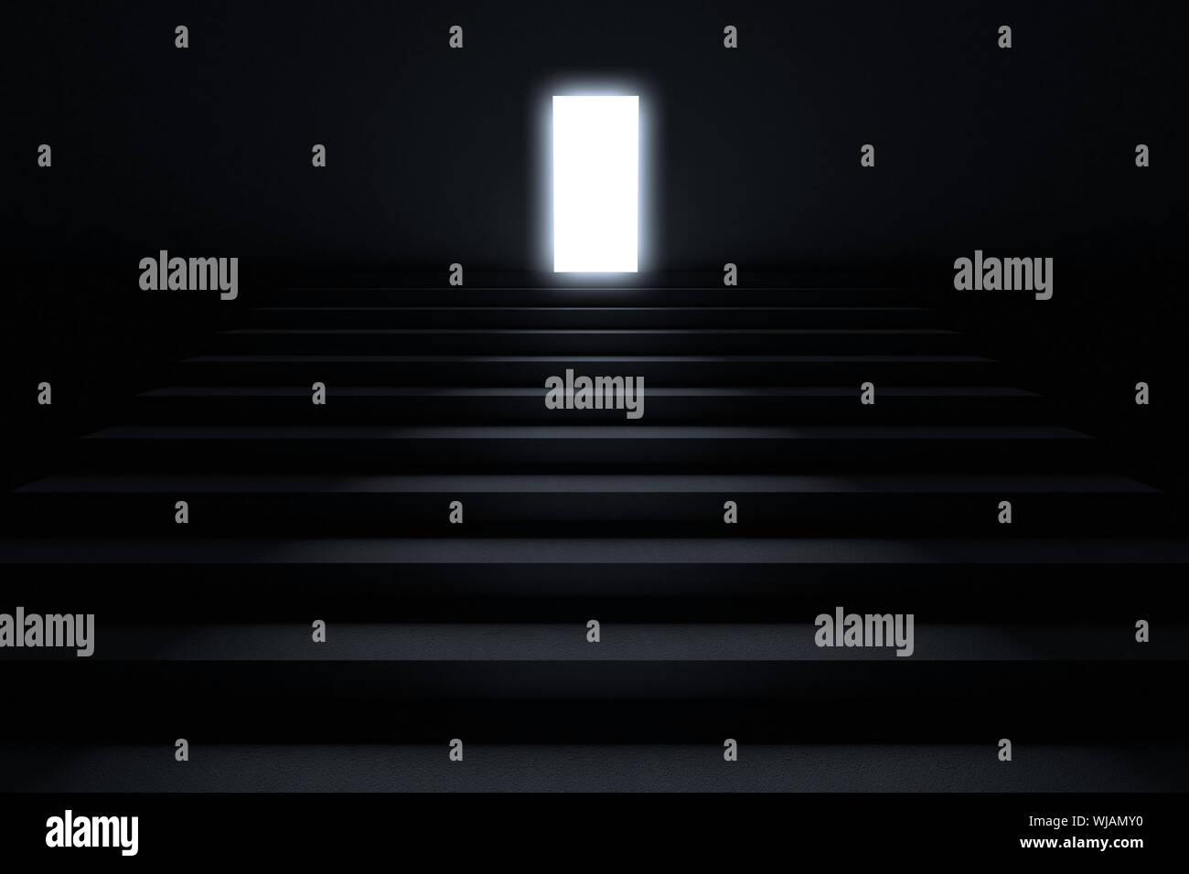 Steps leading to light in the darkness Stock Photo - Alamy
