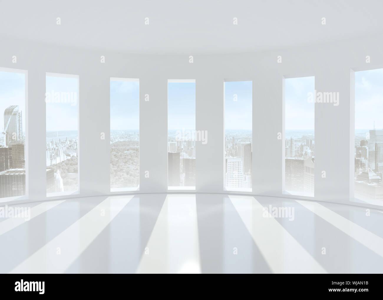 Bright white room with windows Stock Photo - Alamy