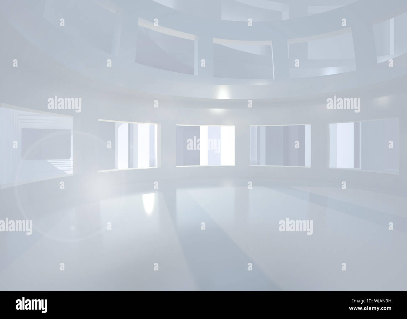 Bright white room with windows Stock Photo - Alamy