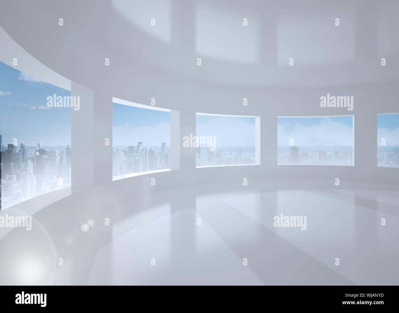 Bright white room with windows Stock Photo - Alamy