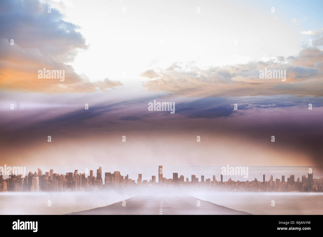Cityscape on the horizon Stock Photo - Alamy