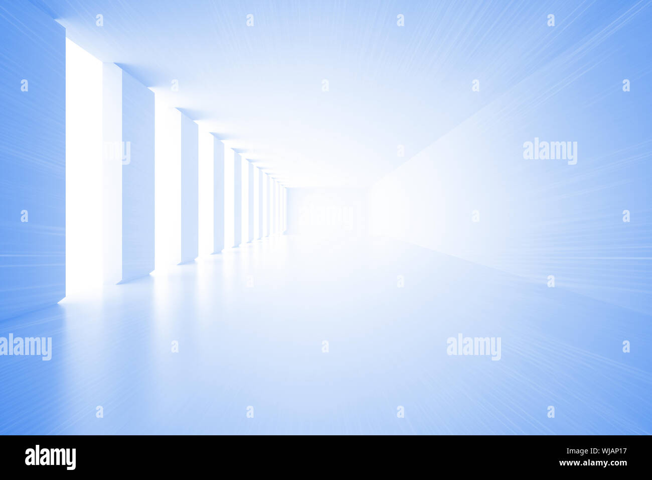 Bright blue room with windows Stock Photo - Alamy