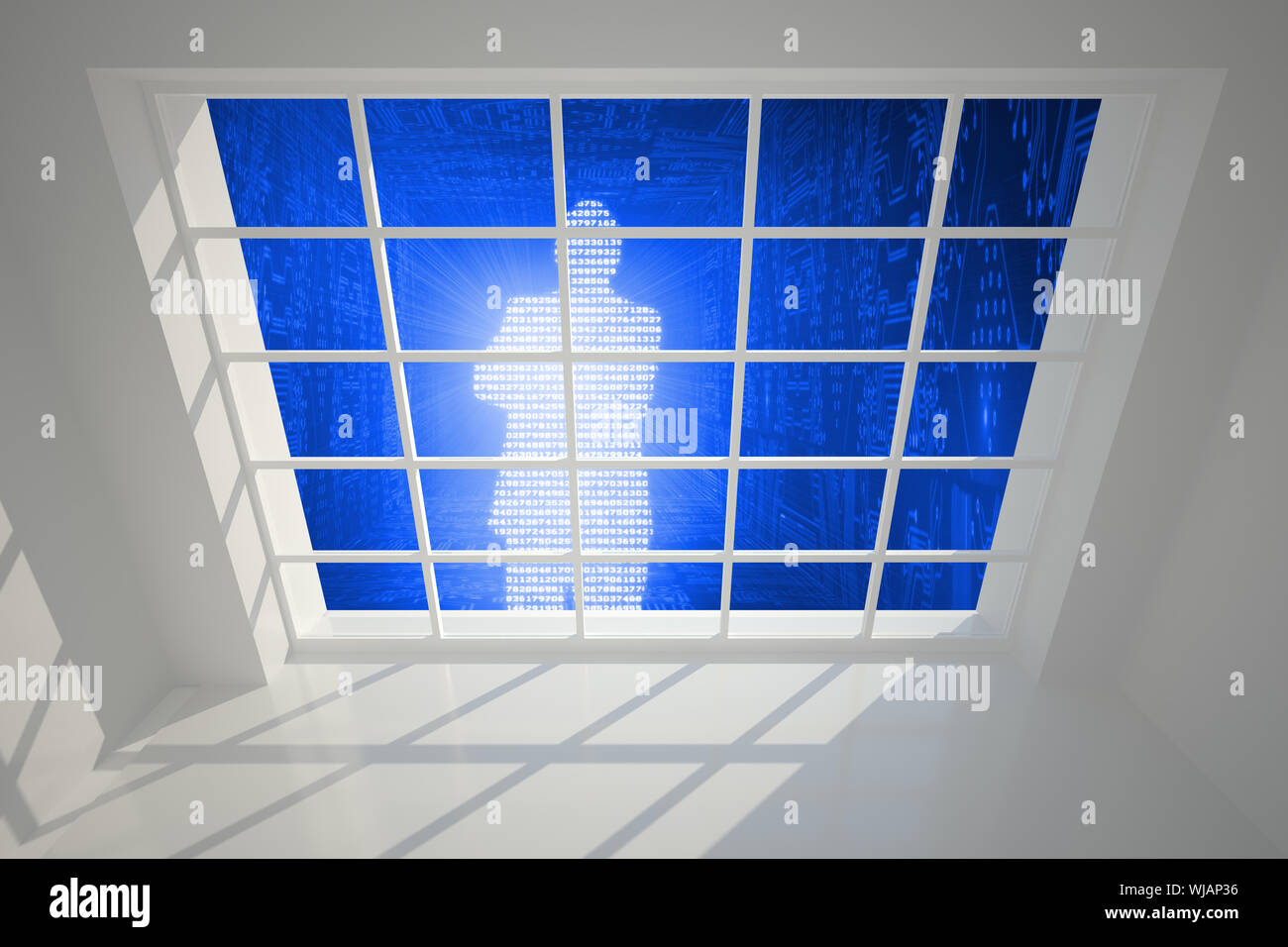 Digital silhouette seen through window Stock Photo - Alamy