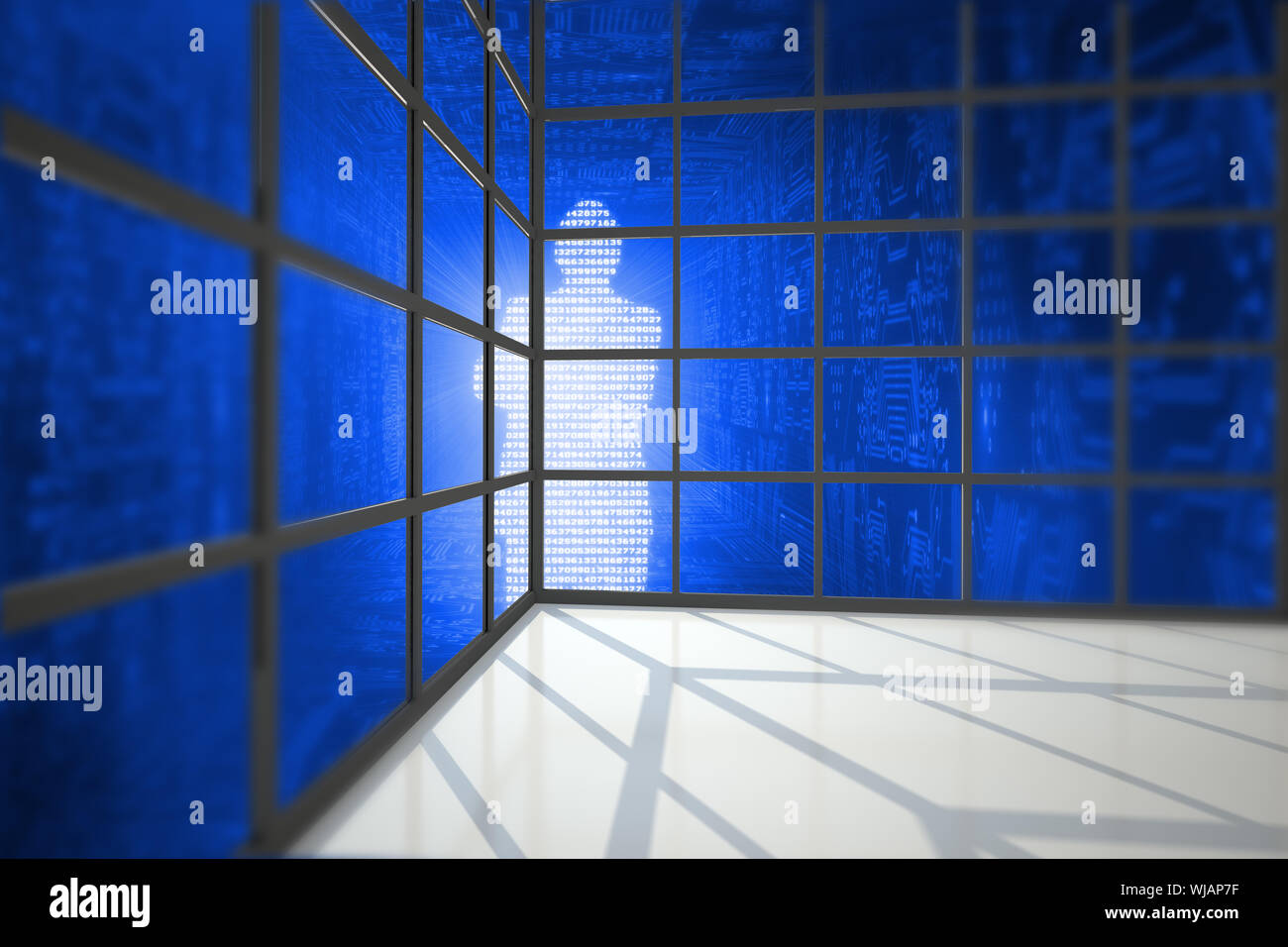Digital silhouette seen through window Stock Photo - Alamy