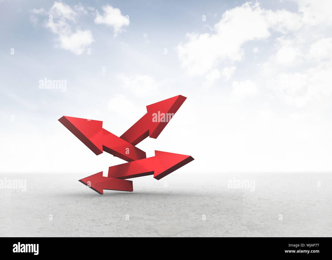 Red arrows in a desert landscape Stock Photo - Alamy