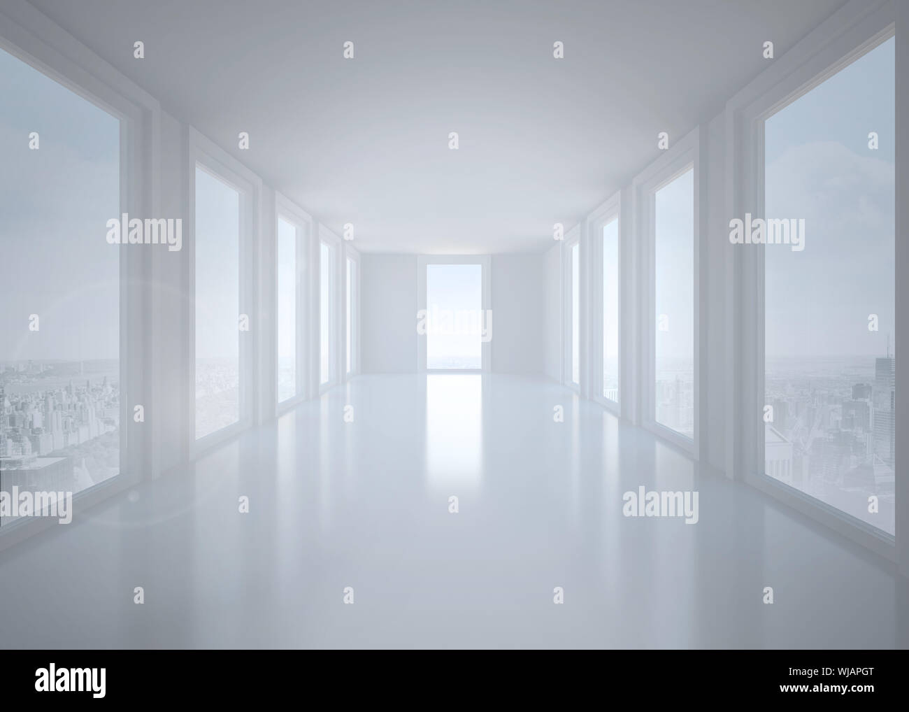 Bright white hall with columns Stock Photo - Alamy