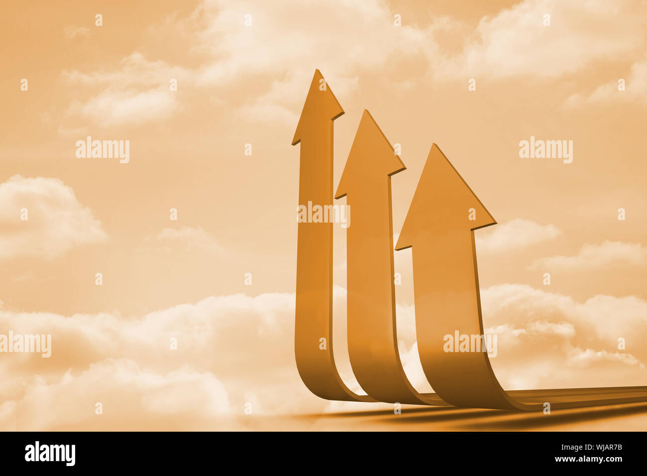 Arrows in the sky in orange Stock Photo - Alamy