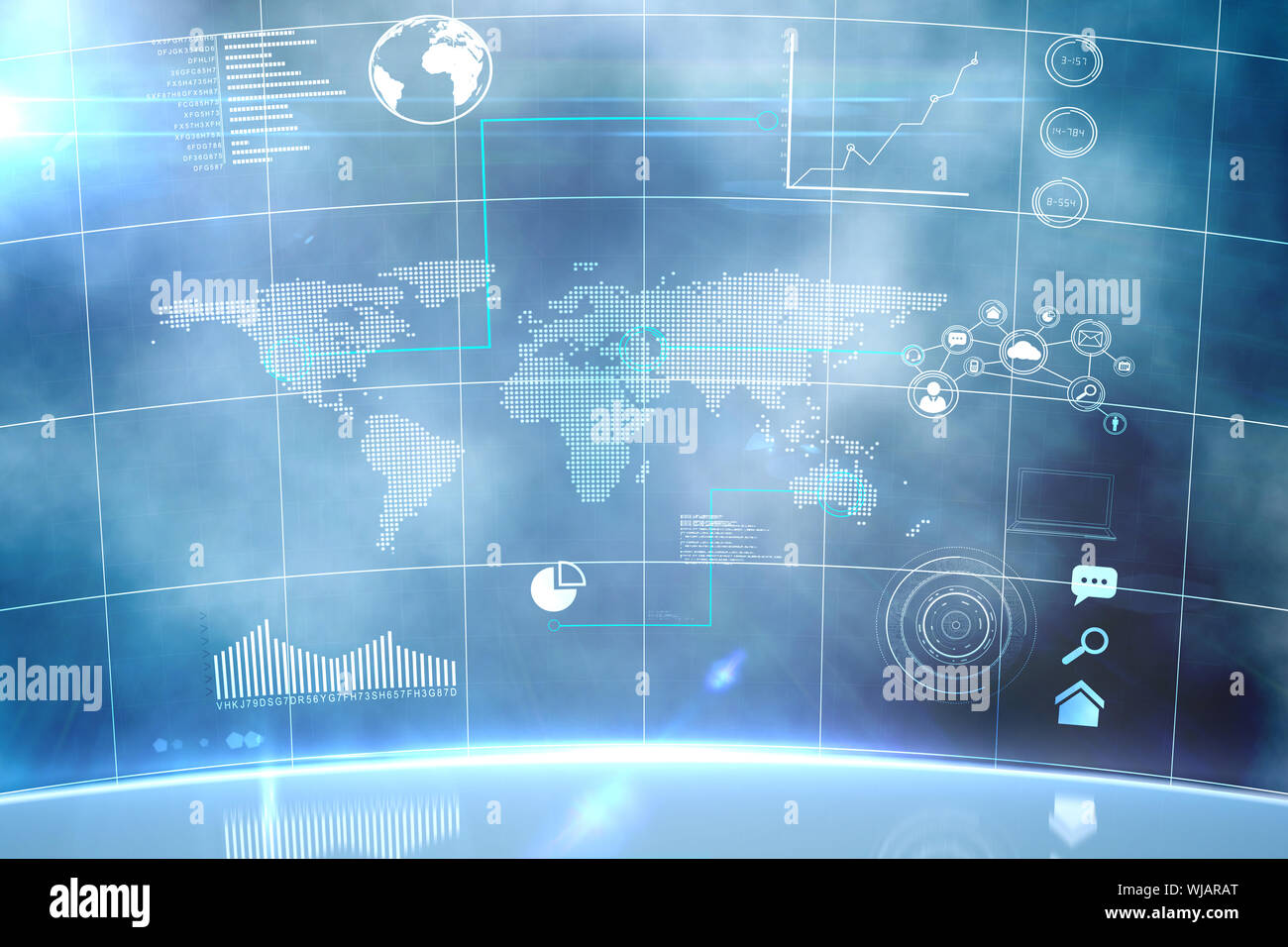 World map digital interface hi-res stock photography and images - Alamy