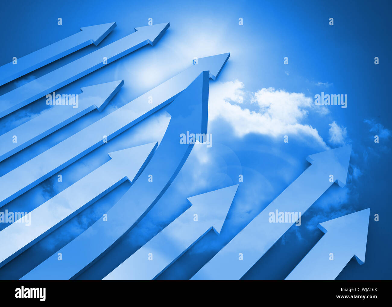 Arrows in the sky in blue Stock Photo - Alamy