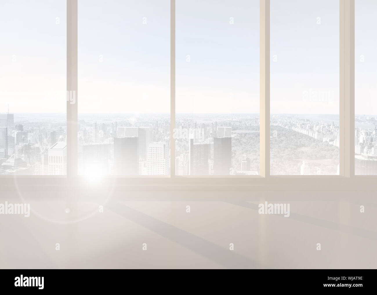 Bright white room with windows Stock Photo - Alamy