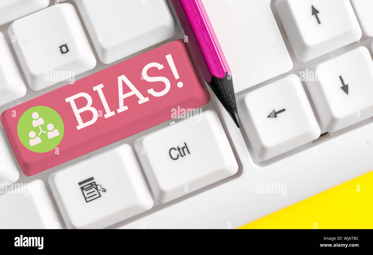 Text sign showing Bias. Business photo showcasing inclination or ...