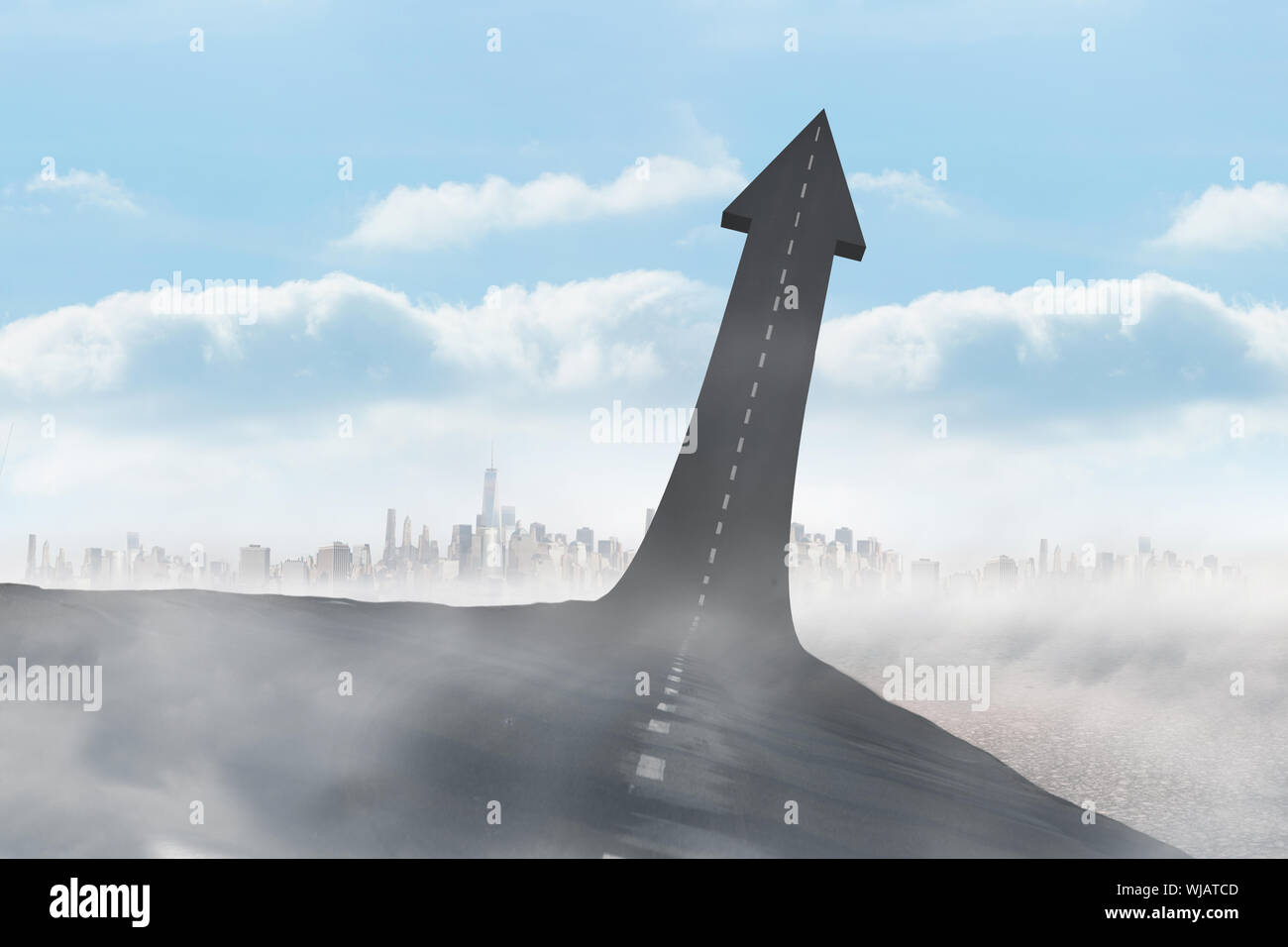 Road turning into arrow Stock Photo - Alamy