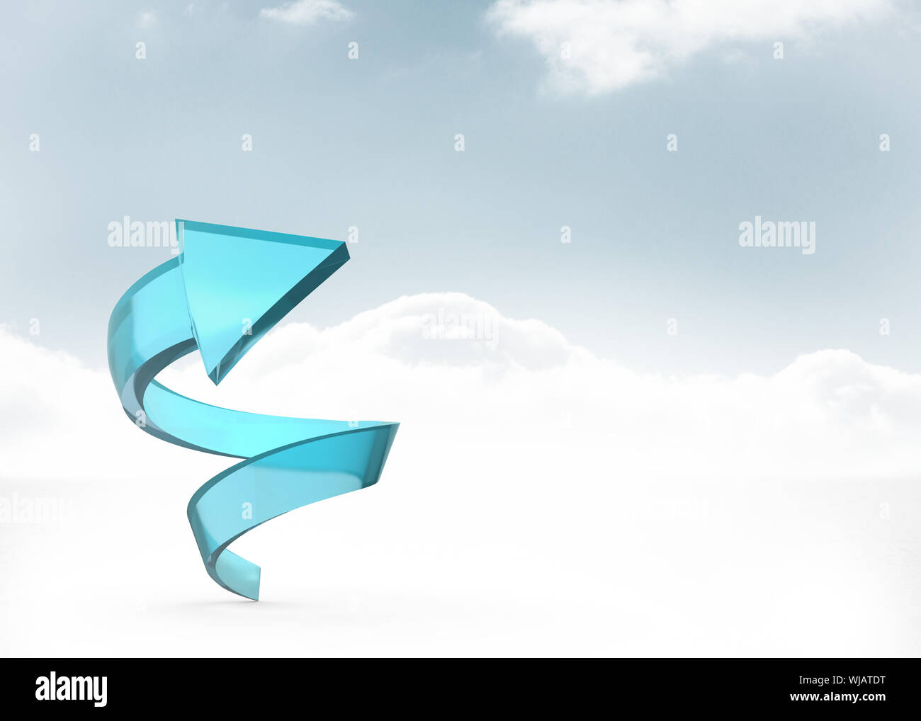 Blue spiral arrow in the sky Stock Photo - Alamy