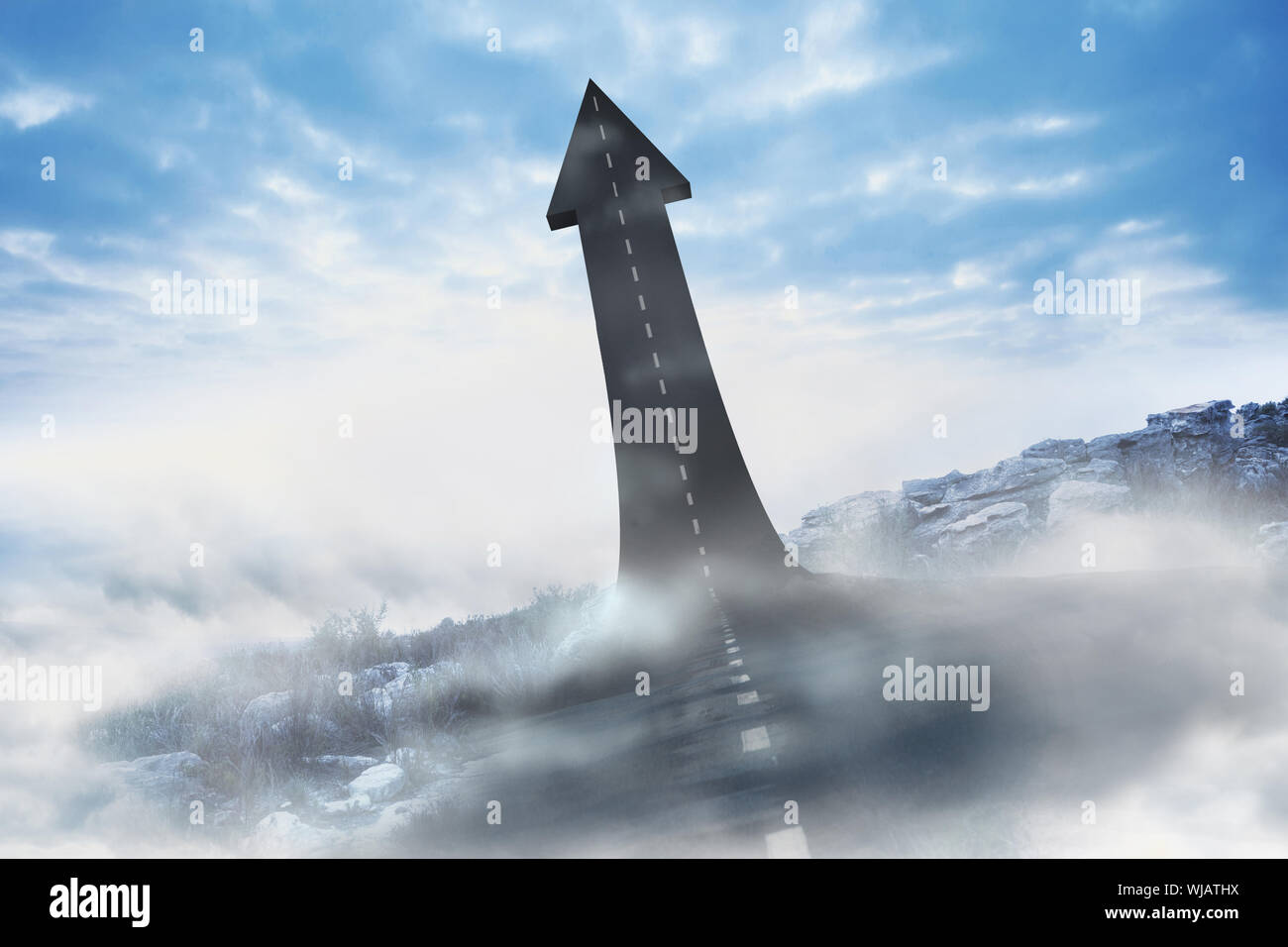 Road turning into arrow Stock Photo - Alamy