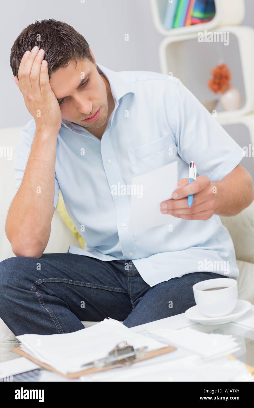 Man anxiety worried home hi-res stock photography and images - Alamy