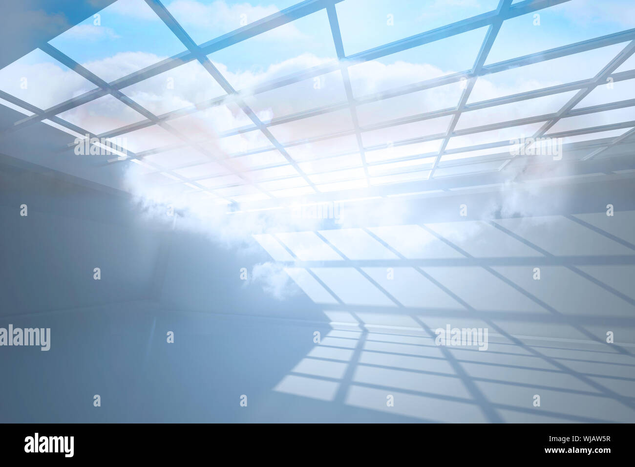 Room with holographic cloud Stock Photo - Alamy