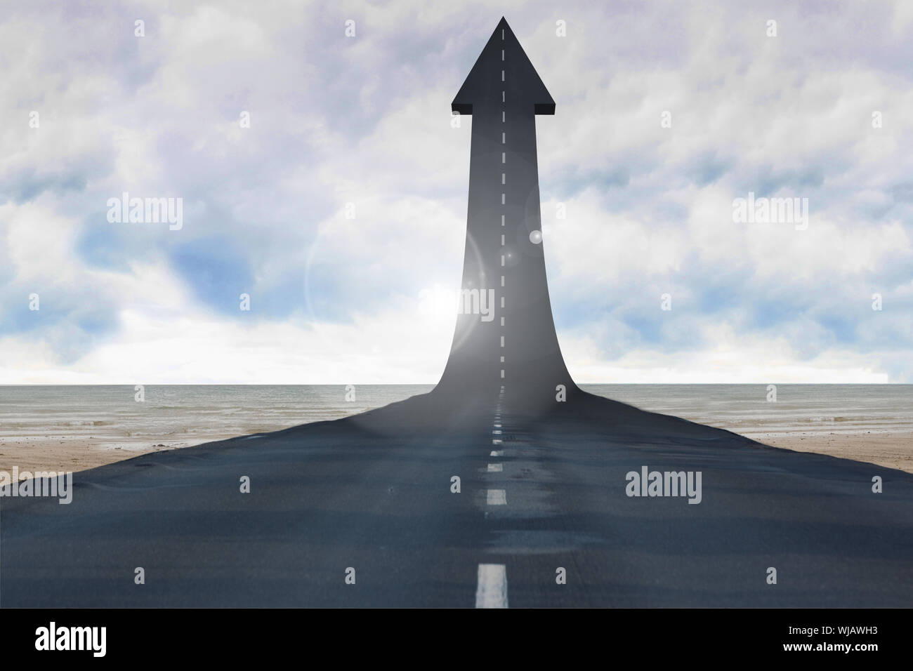 Road turning into arrow Stock Photo - Alamy