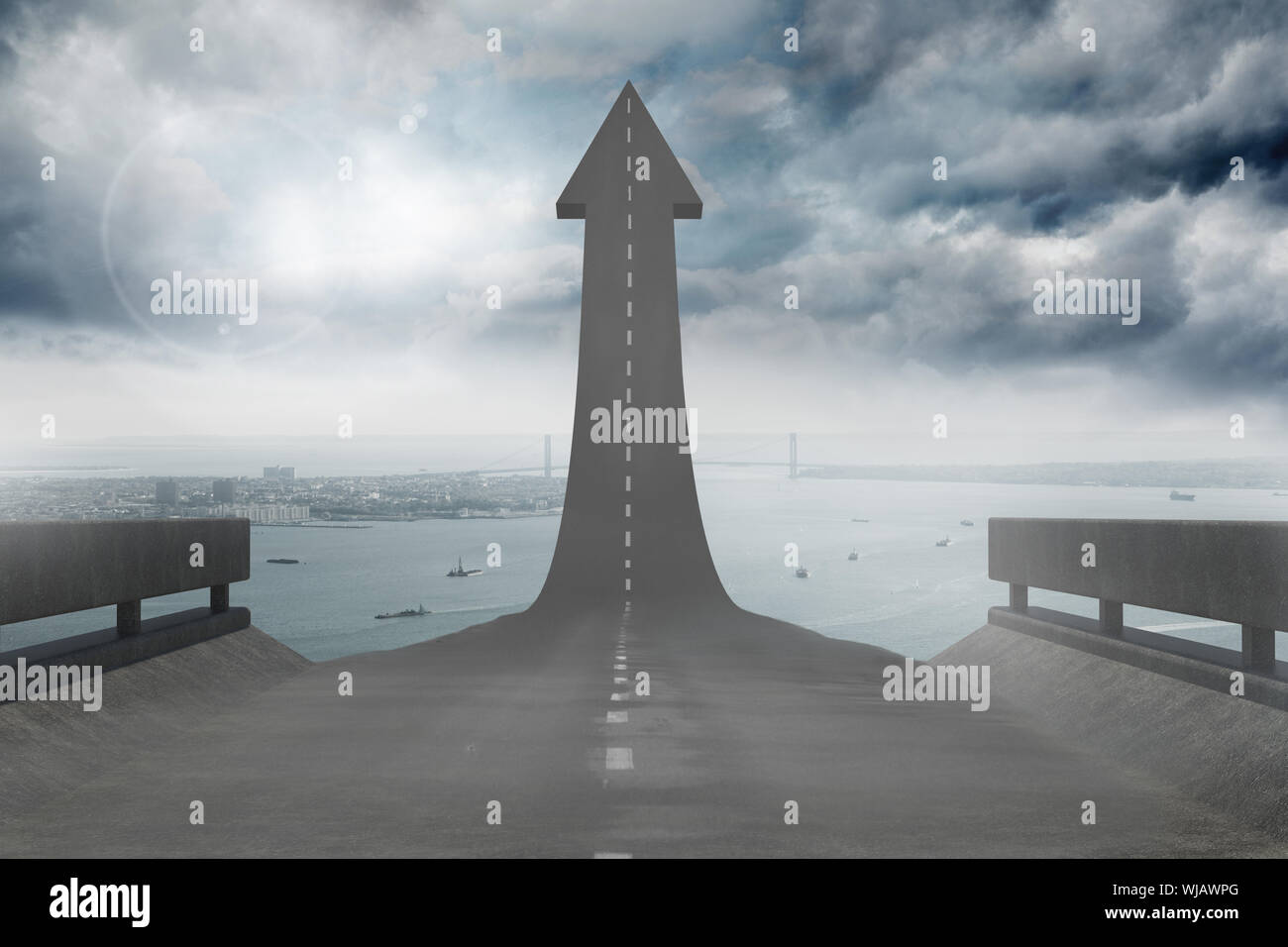 Road turning into arrow Stock Photo - Alamy