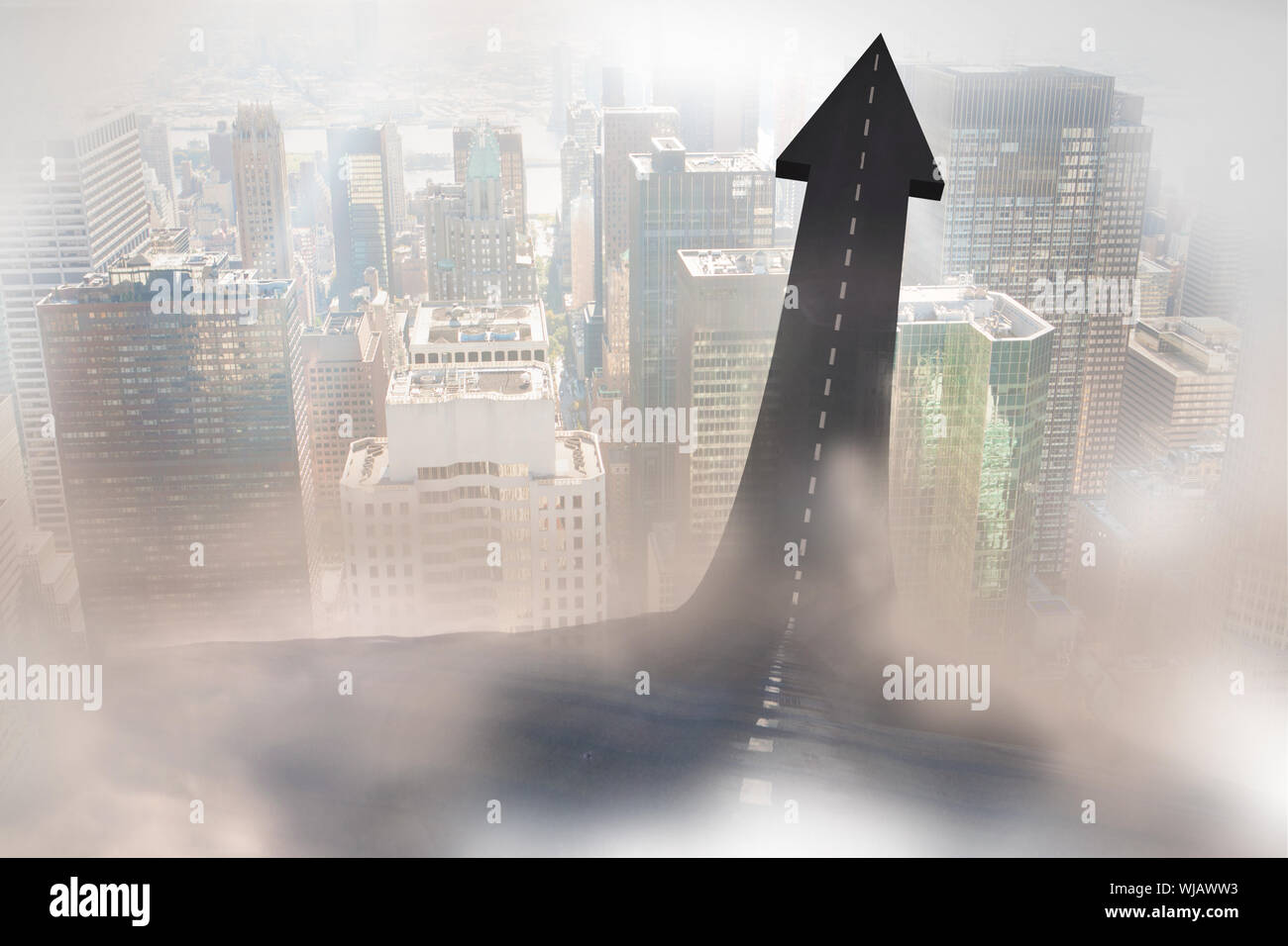 Road turning into arrow Stock Photo - Alamy