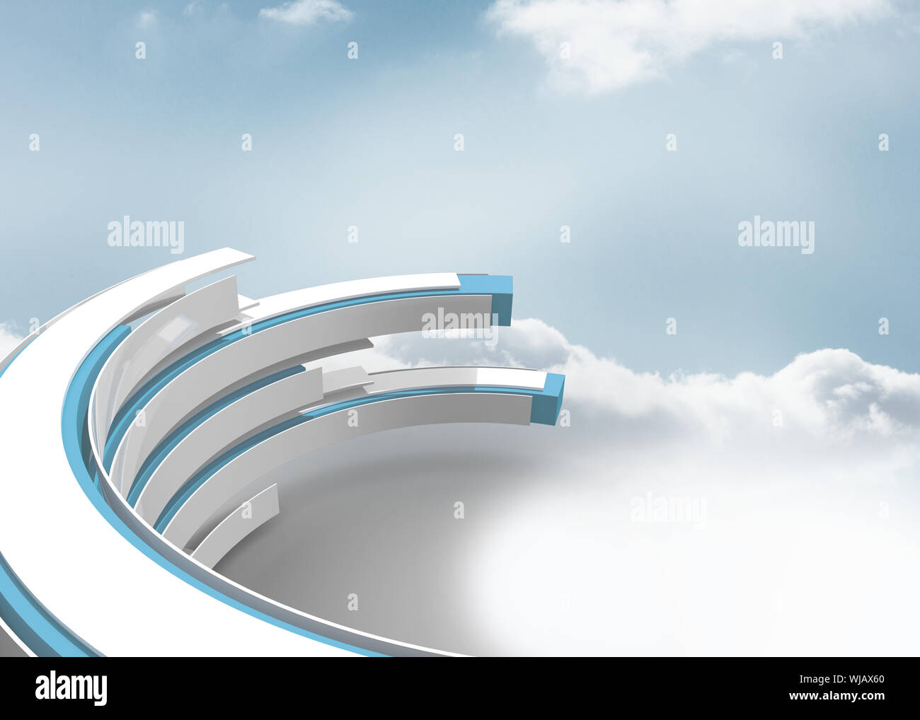 Blue and white structure in the sky Stock Photo - Alamy