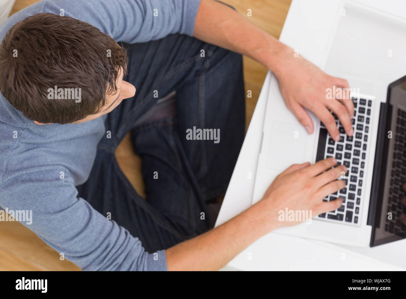 Overhead view man working hi-res stock photography and images - Alamy
