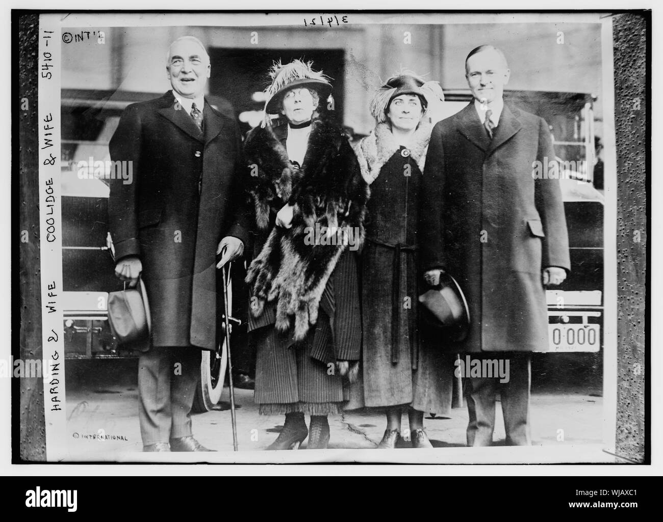 Harding & wife, Coolidge & wife Stock Photo - Alamy