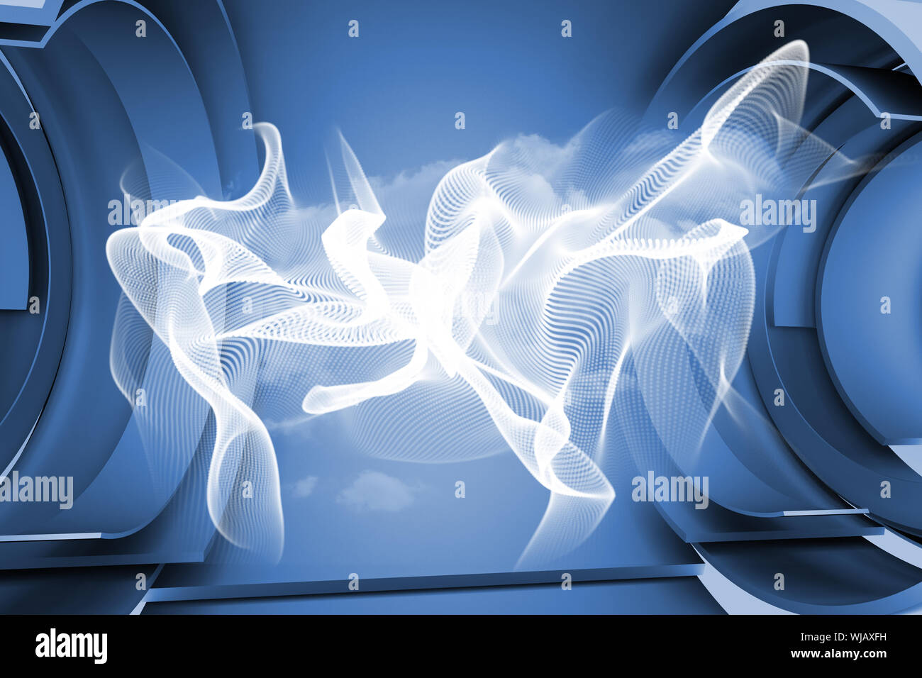 Abstract linear design in blue and white Stock Photo - Alamy