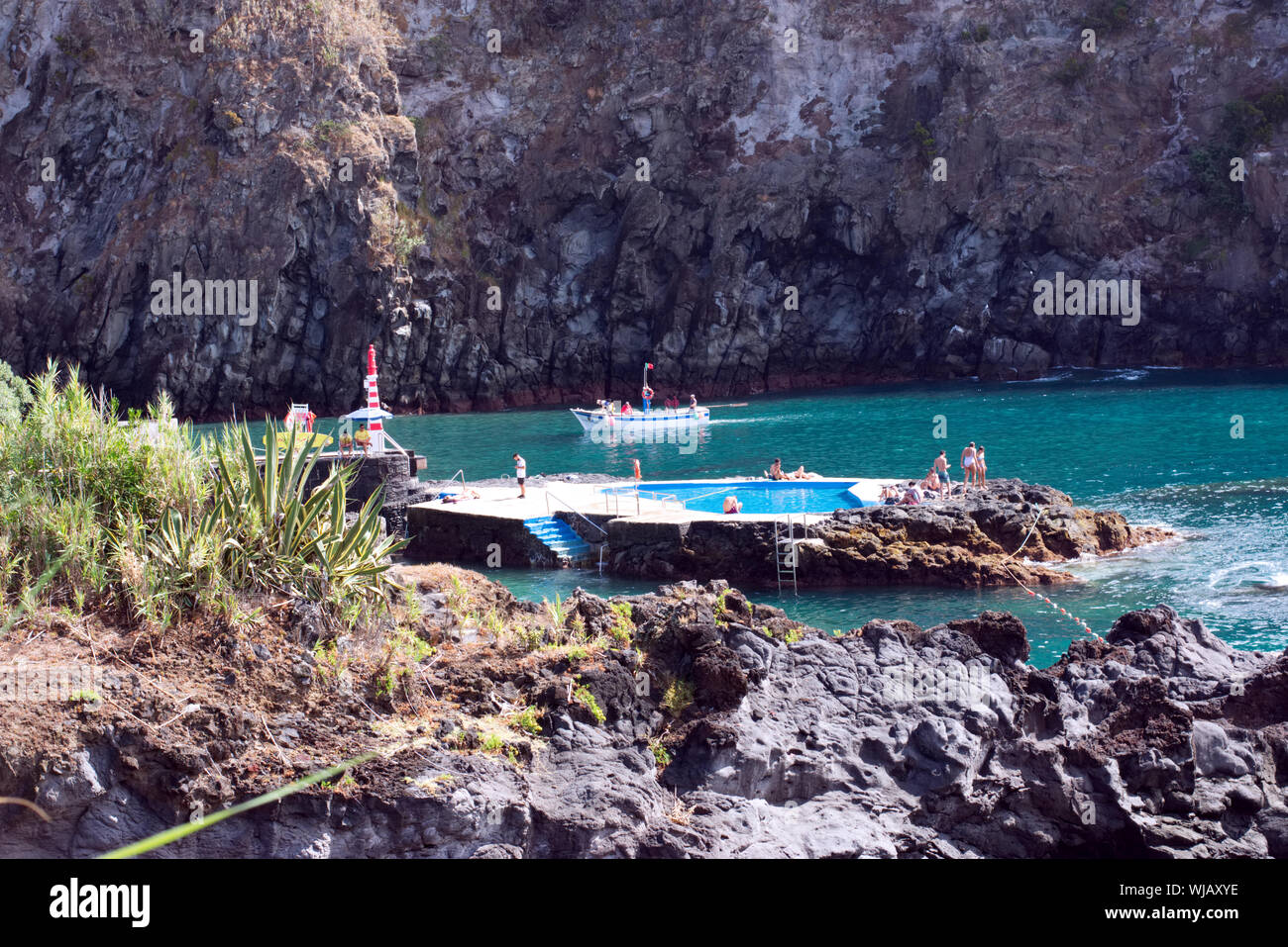 Natural Pool in Caloura - Azores - Portugal Stock Photo - Alamy