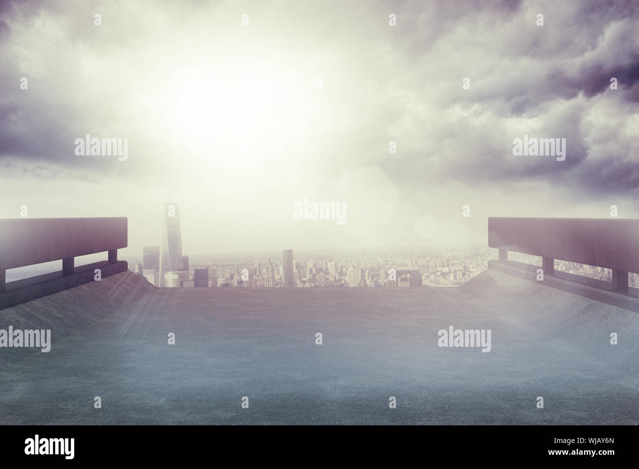 Cityscape on the horizon Stock Photo - Alamy