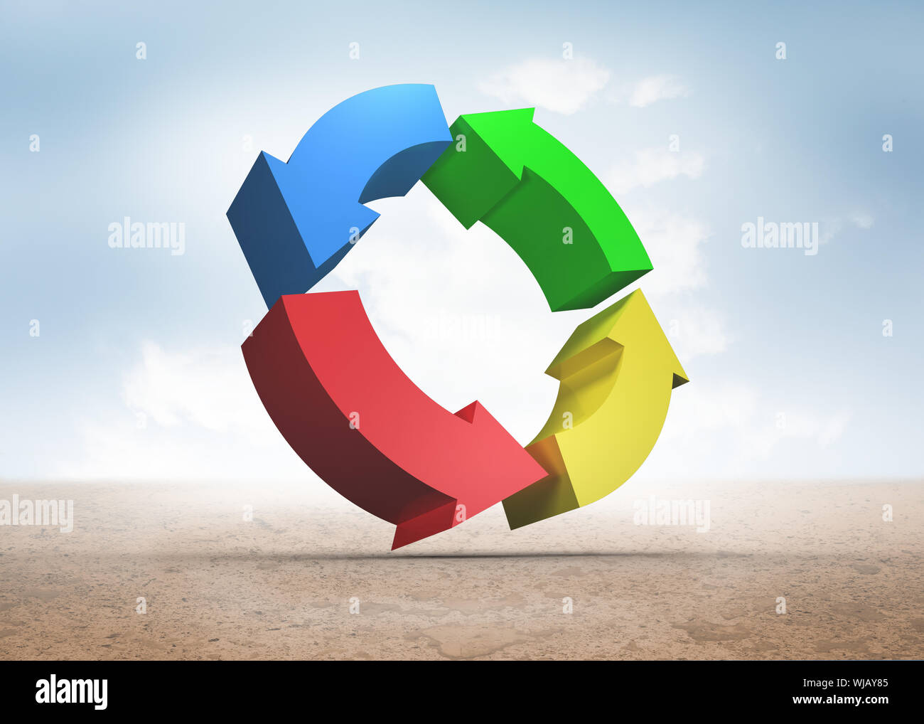 Colorful arrows in a desert landscape Stock Photo - Alamy