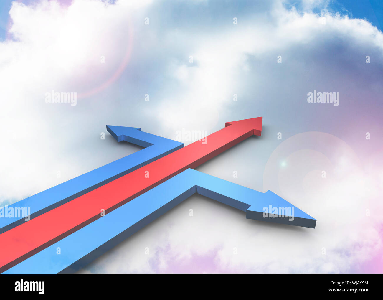Red arrow with blue sky hi-res stock photography and images - Alamy