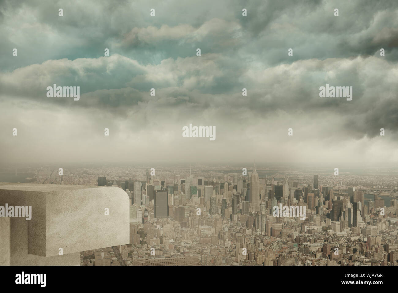 Balcony overlooking city Stock Photo - Alamy