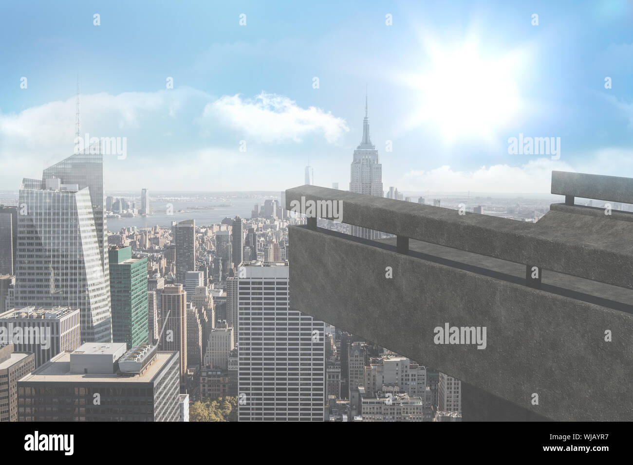 Balcony overlooking city Stock Photo - Alamy