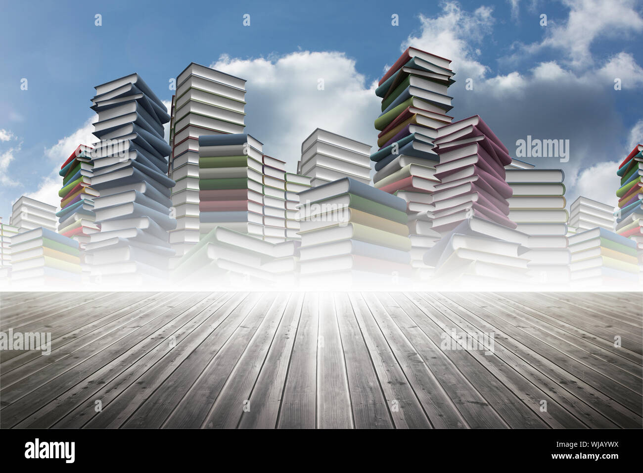 Stack of books against clouds hi-res stock photography and images - Alamy