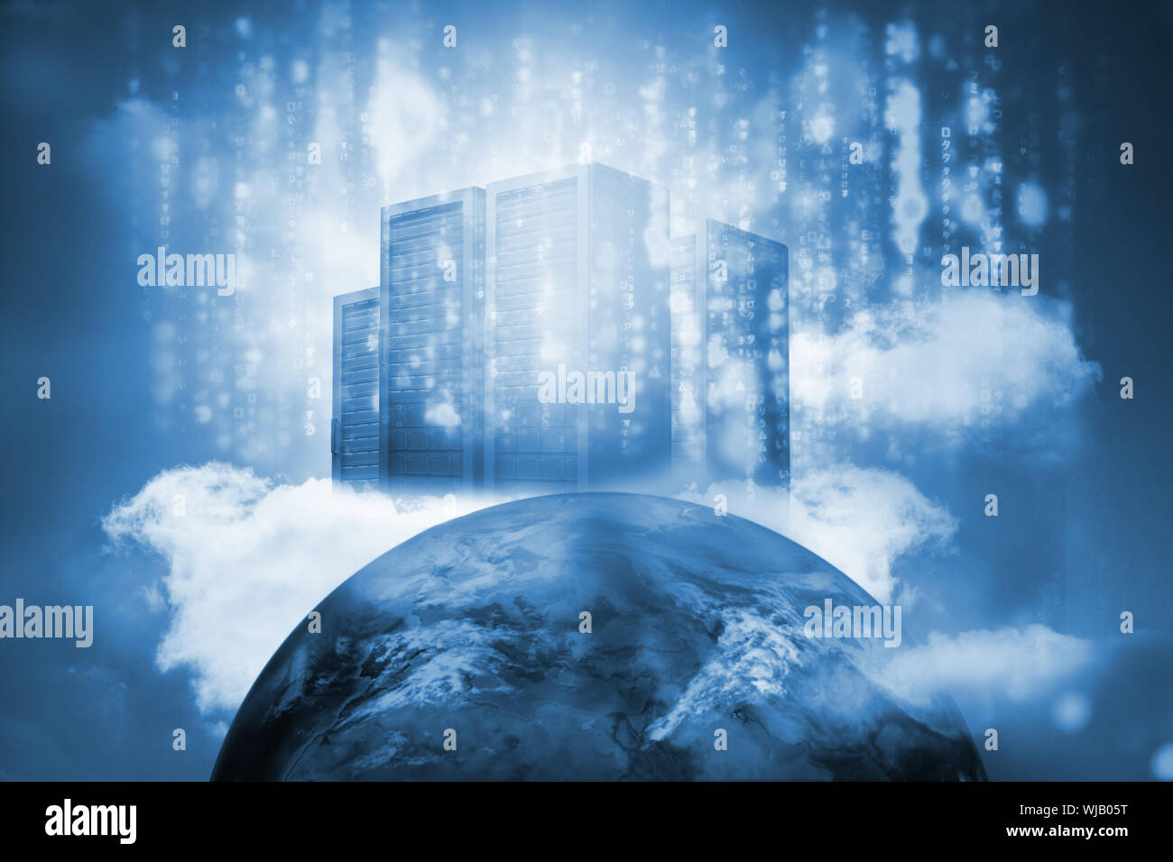 Server tower on top of earth Stock Photo - Alamy