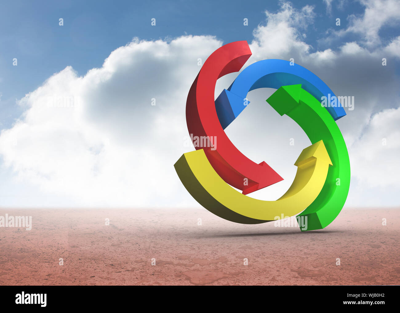 Colorful arrows in a desert landscape Stock Photo - Alamy