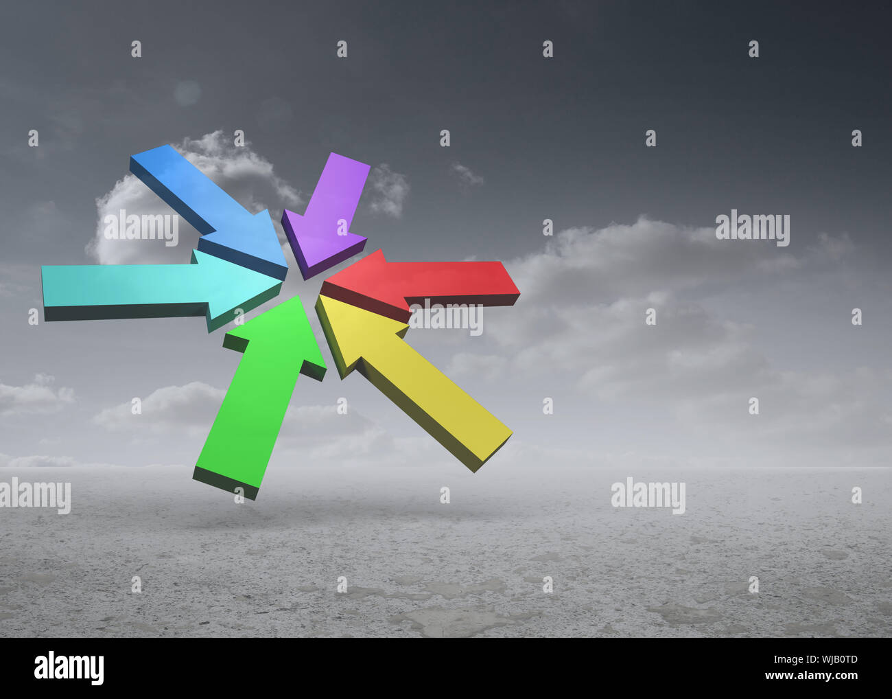 Colorful arrows in a desert landscape Stock Photo - Alamy