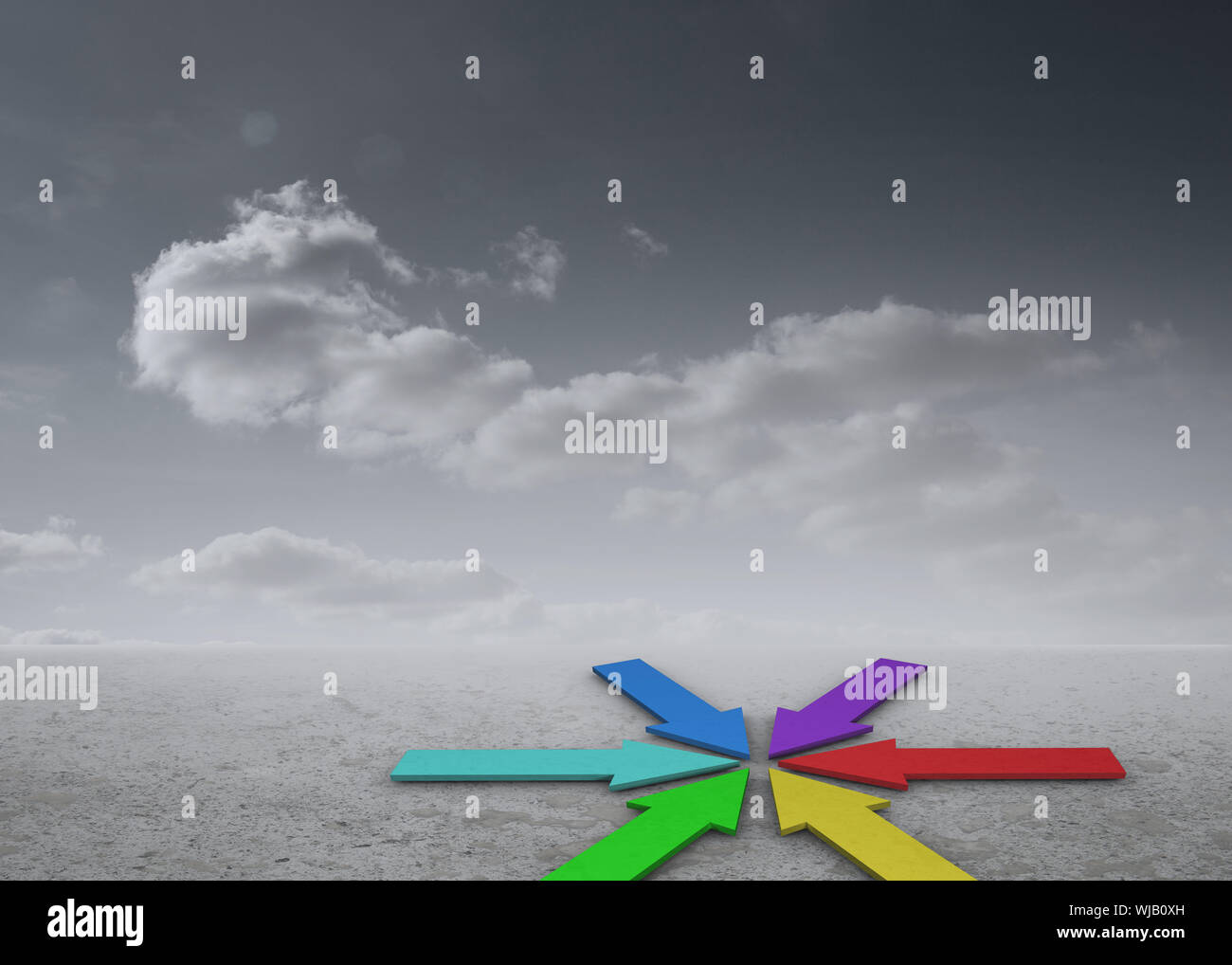 Colorful arrows in a desert landscape Stock Photo - Alamy